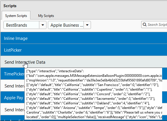JSON script labels in Agent Desktop