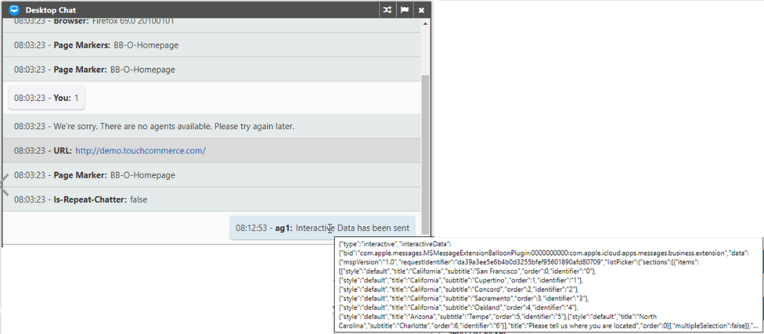 JSON script labels in Agent Desktop