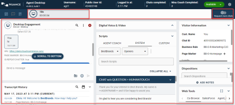 Engagement user interface