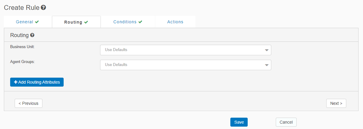 Manage routing for a business rule