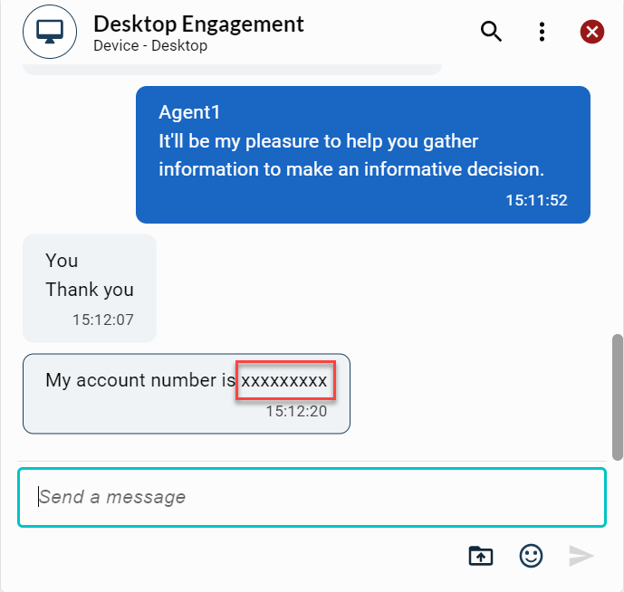 Data Masking in Agent Desktop