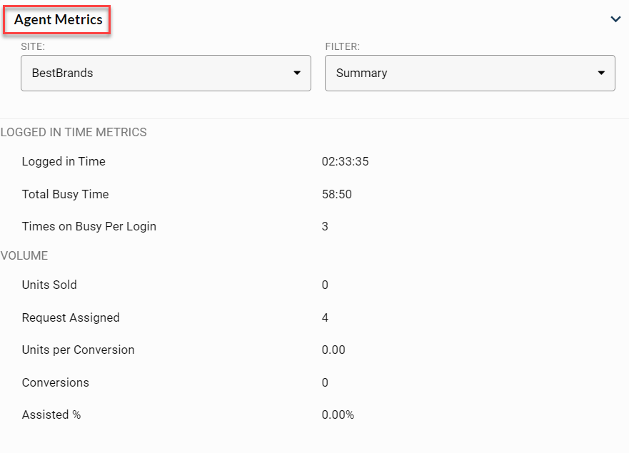 Summary landing page
