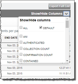 [Call List] - Setting displayed columns