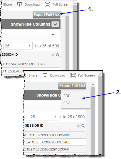 Exporting Call List info