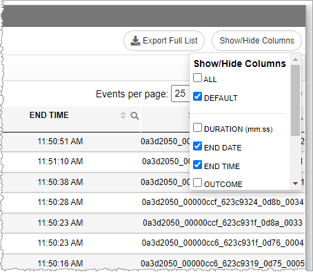 Adjusting the displayed Conversation List Columns