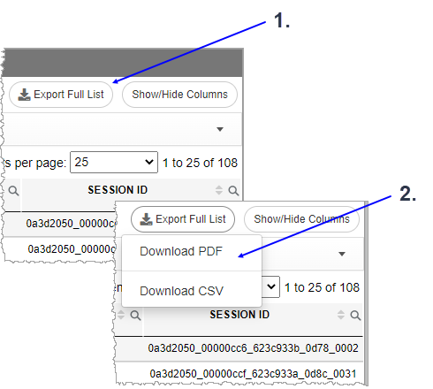 Exporting a Conversation List